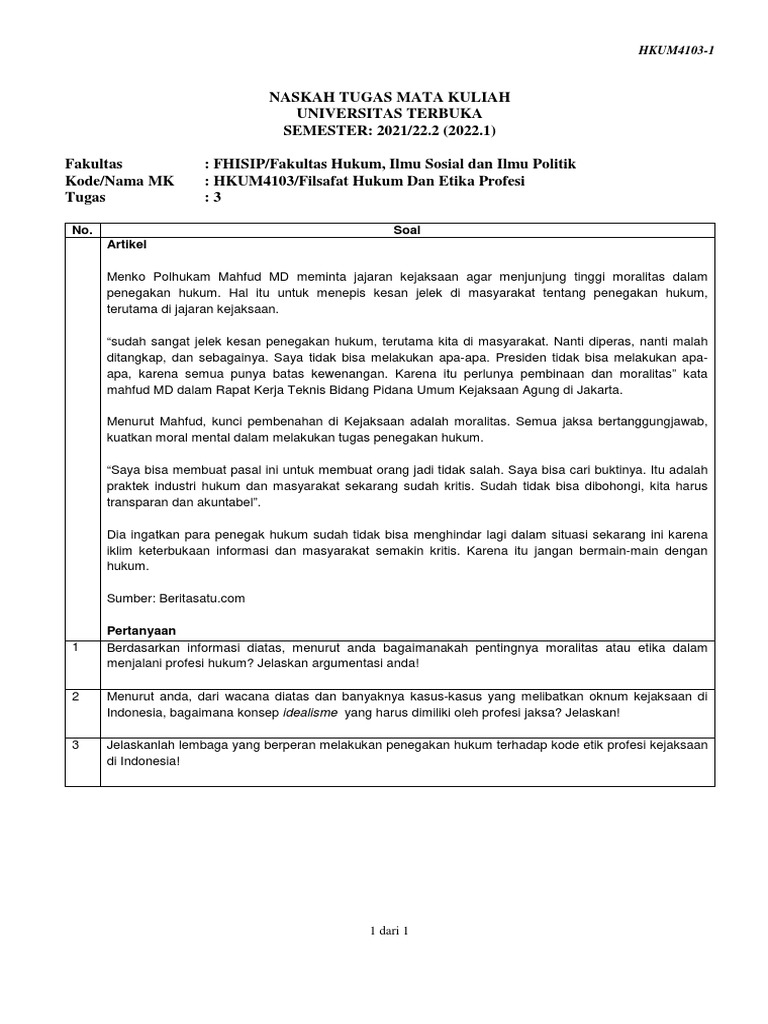 Soalzxx Hkum4103 tmk3 1 | PDF