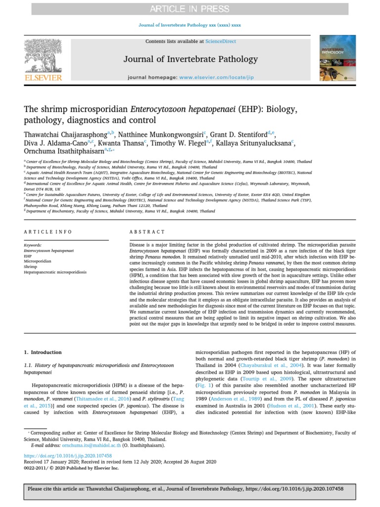 Journal of Invertebrate Pathology | PDF | Glycolysis | Staining