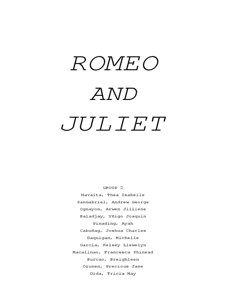 Romeo Romeo | PDF | Characters In Romeo And Juliet | Romeo And Juliet