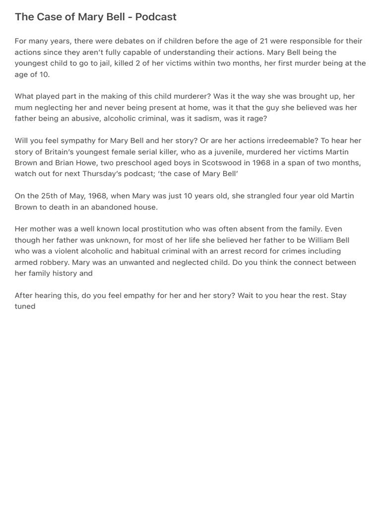 Brian Howe Mary Bell