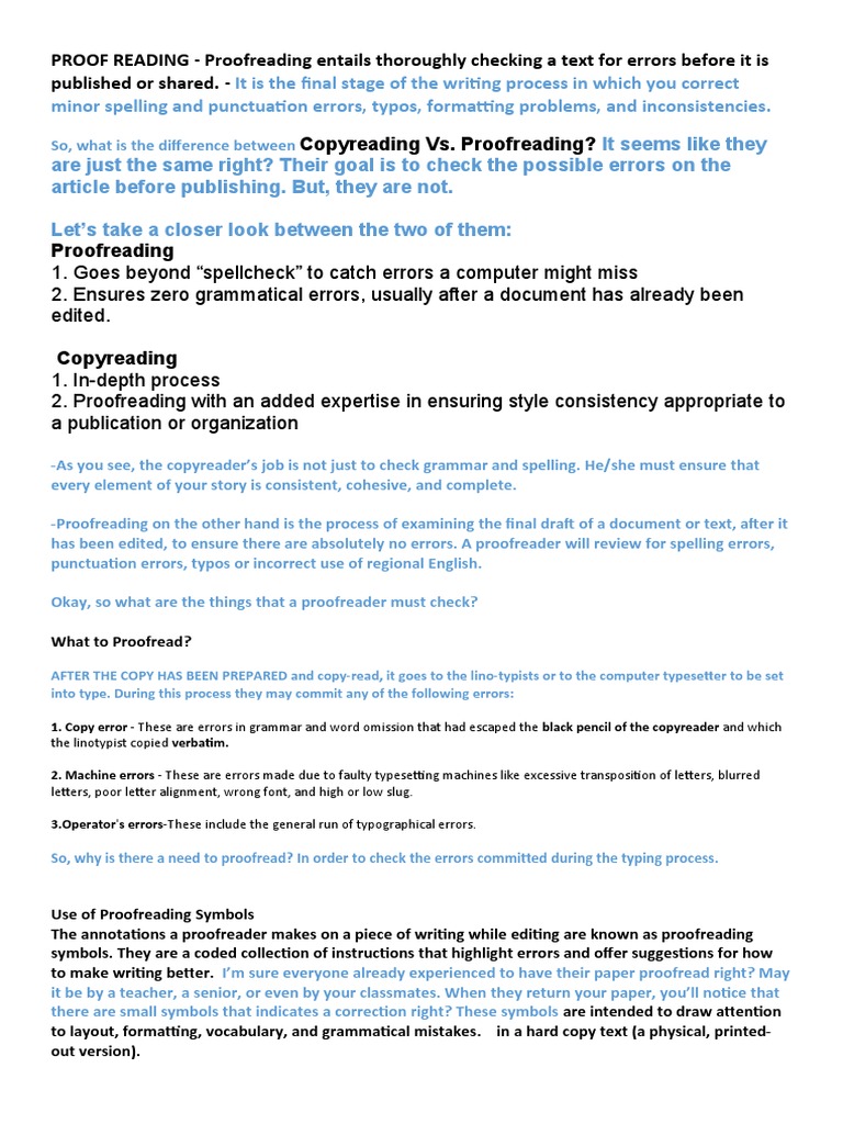 Reading Proofs | PDF | Proofreading | Copy Editing