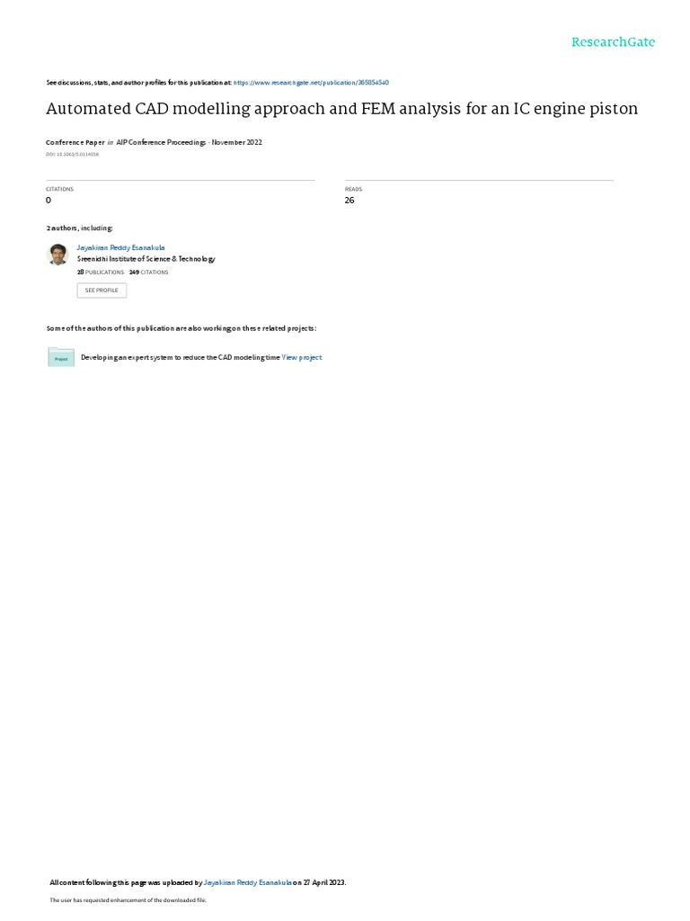 Automated CAD Modelling Approach and FEM Analysis | PDF | Computer Aided Design | Visual Basic ...