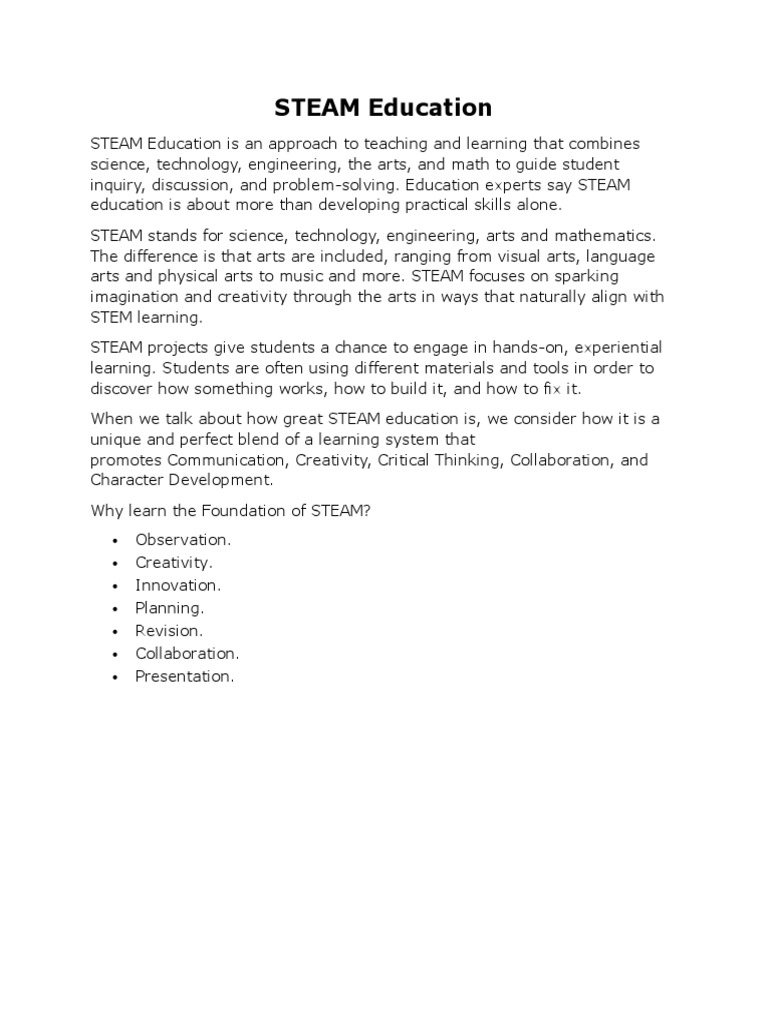 STEAM Education | PDF