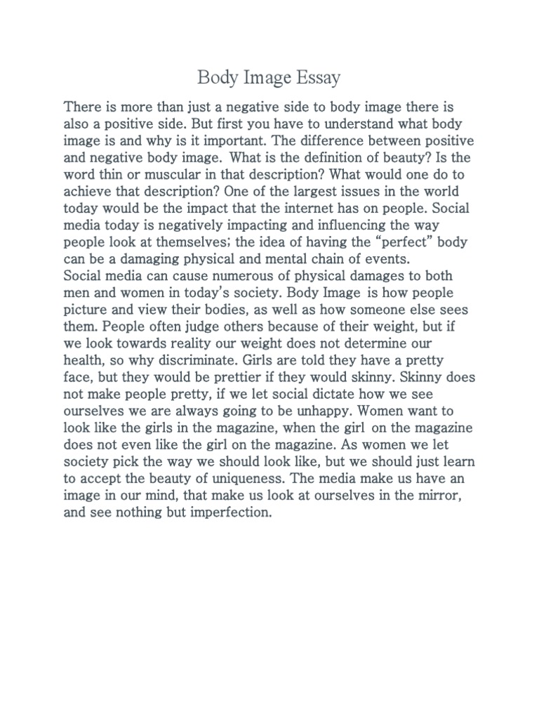 Body Image Essay | PDF | Lifestyle