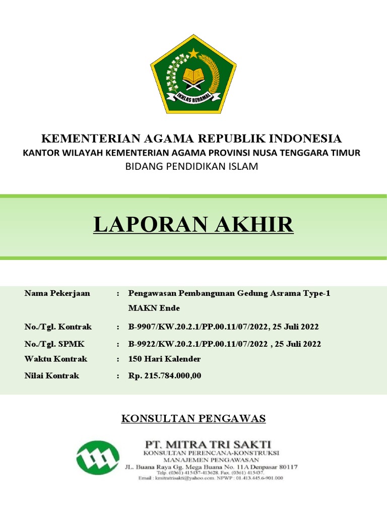 Cover LAPORAN AKHIR | PDF