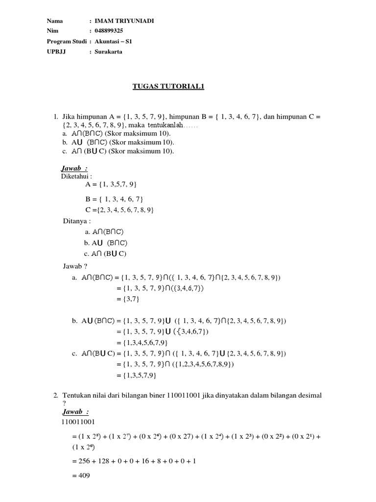 Tugas Tutorial1: Jawab | PDF | Metode & Bahan Ajar