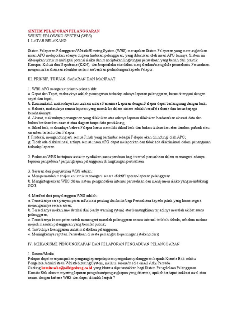 Sample Whistleblowing | PDF