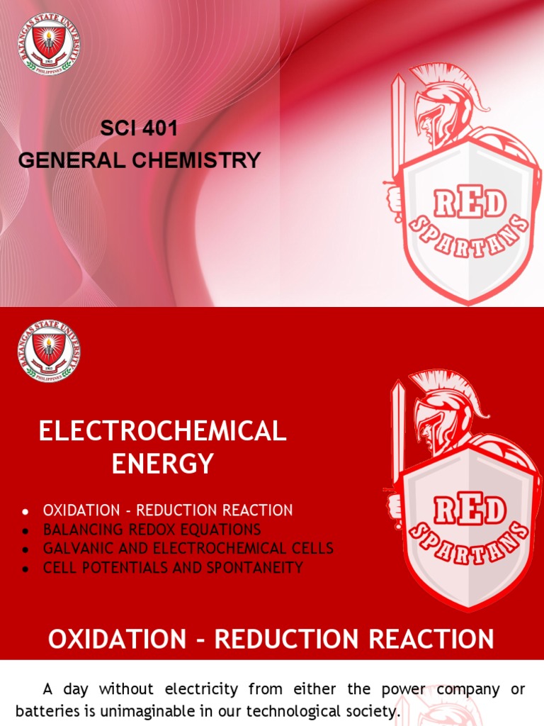 SCI 401 General Chemistry | PDF | Redox | Electrochemistry