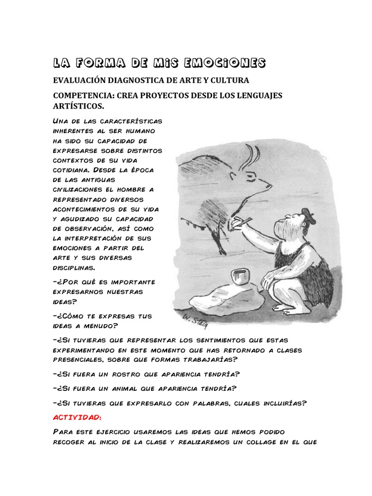 Evaluacion Diagnostica La Forma De Mis Emociones Pdf 1789