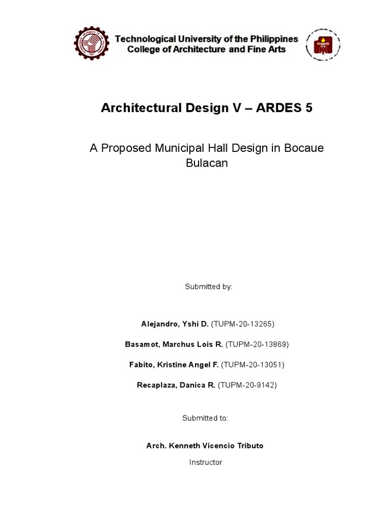 Architectural Design V - ARDES 5: A Proposed Municipal Hall Design in ...