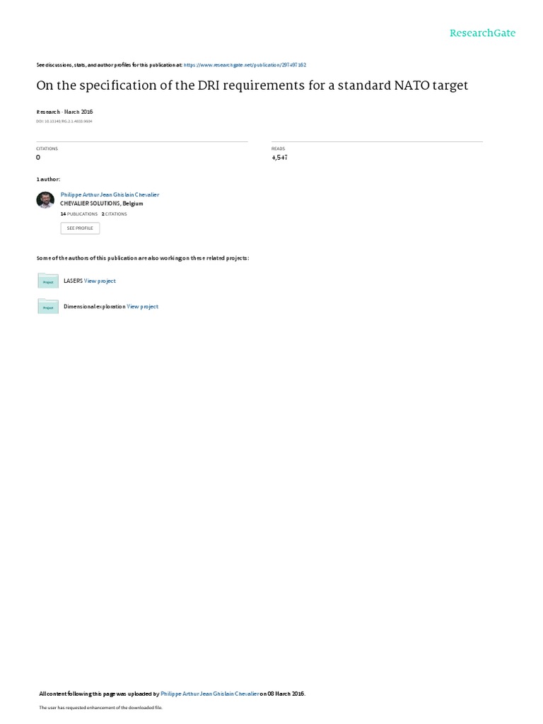 NATO Target DRI Requirements | PDF | Color | Electromagnetic Radiation