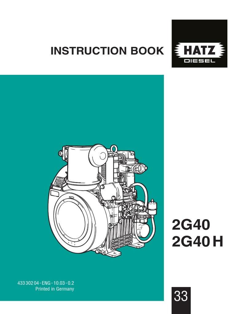 HATZ 2G40 Diesel Engine Instruction Manual | PDF | Internal Combustion ...