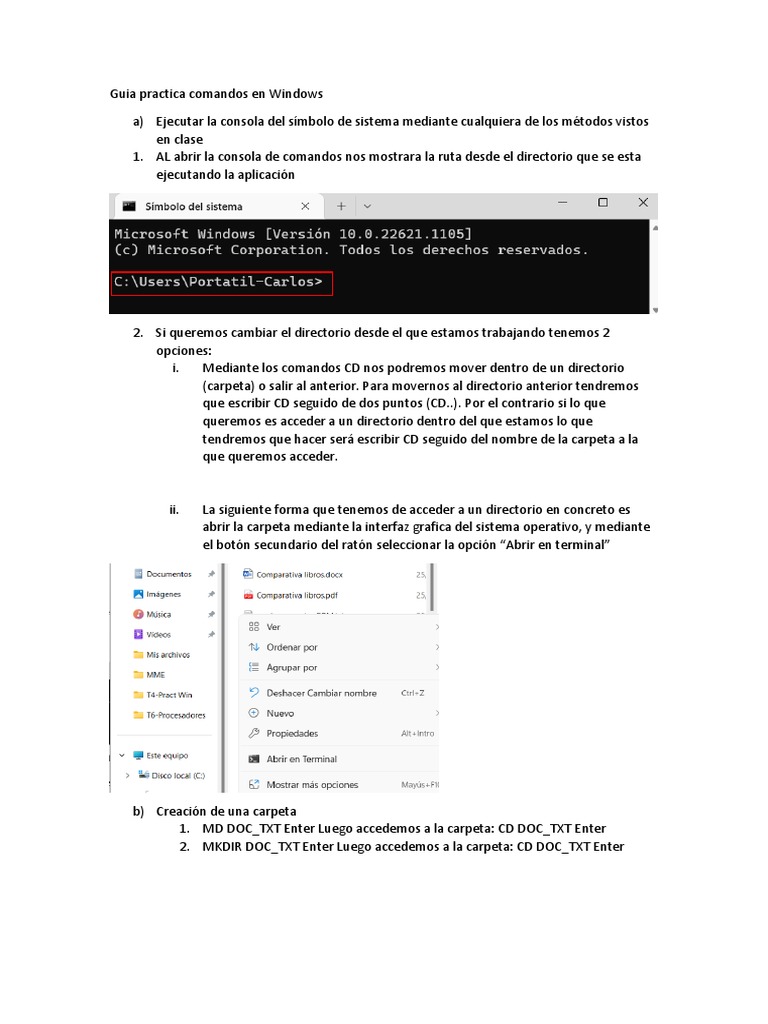 Comandos Básicos en Windows CMD | PDF | Archivo de computadora | Interfaz de línea de comando