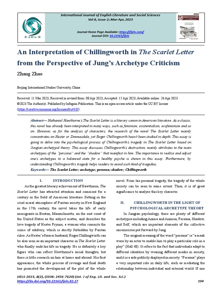 An Interpretation of Chillingworth in The Scarlet Letter From The ...