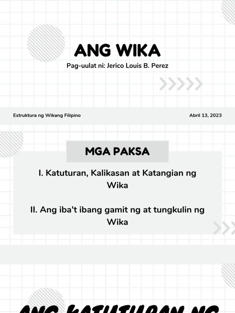 Estruktura NG Wika - Ang Wika | PDF Estruktura NG Wika - Ang Wika | PDF