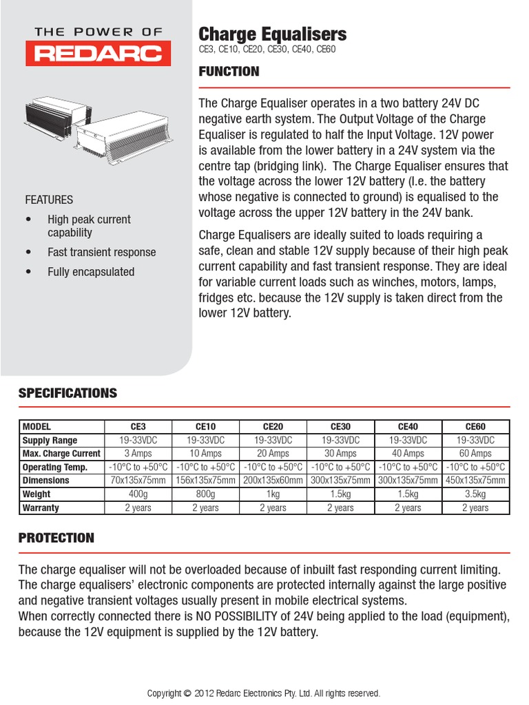 Redarc CE Instruction Manual | PDF | Fuse (Electrical) | Switch