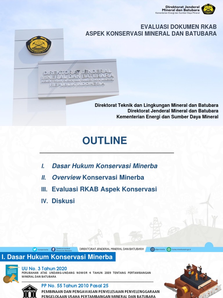 Paparan Diklat Evaluasi RKAB Aspek Konservasi Minerba - 12 Juli 2022 | PDF