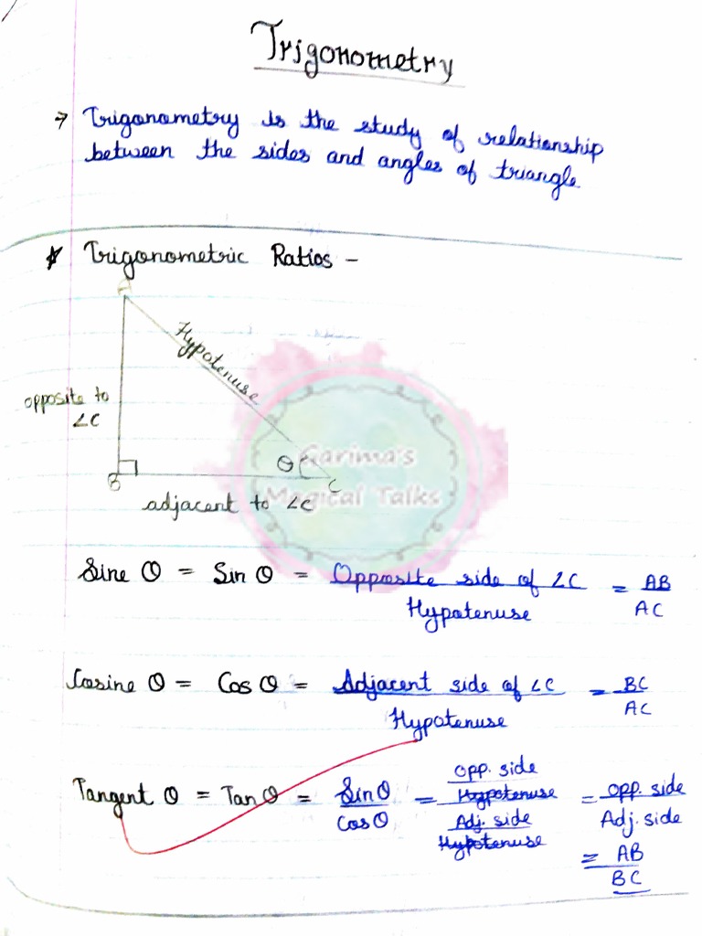 Part 1 Introduction To Trigonometry Notes | PDF