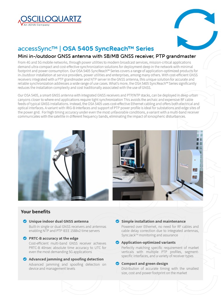 Accesssync™ - Osa 5405 Syncreach™ Series: Mini In-/Outdoor Gnss Antenna ...