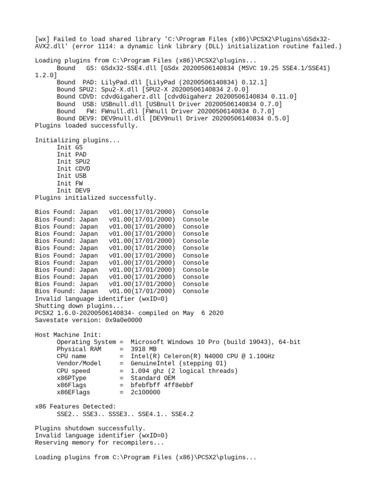 Emu Log | PDF | Library (Computing) | Booting