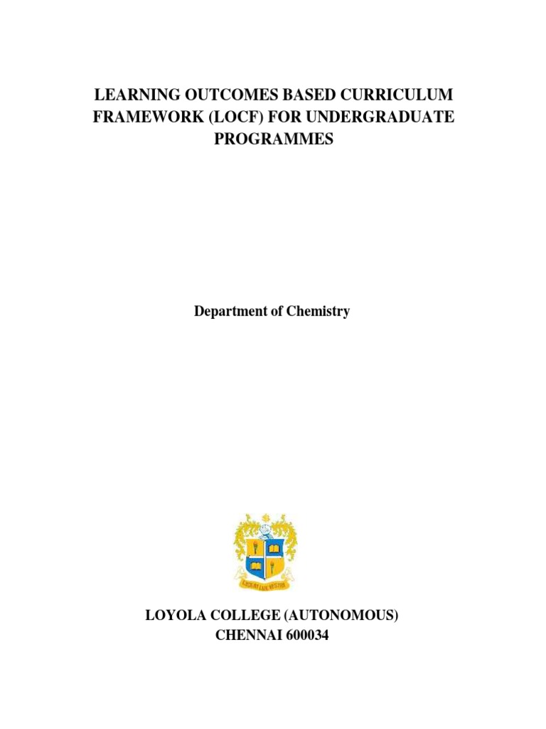 Learning Outcomes Based Curriculum Framework (Locf) For Undergraduate ...
