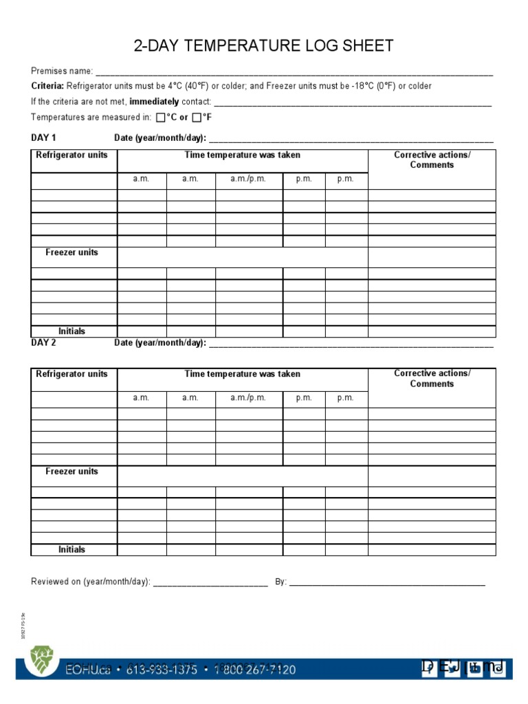 temperature-log-sheet-04 | PDF
