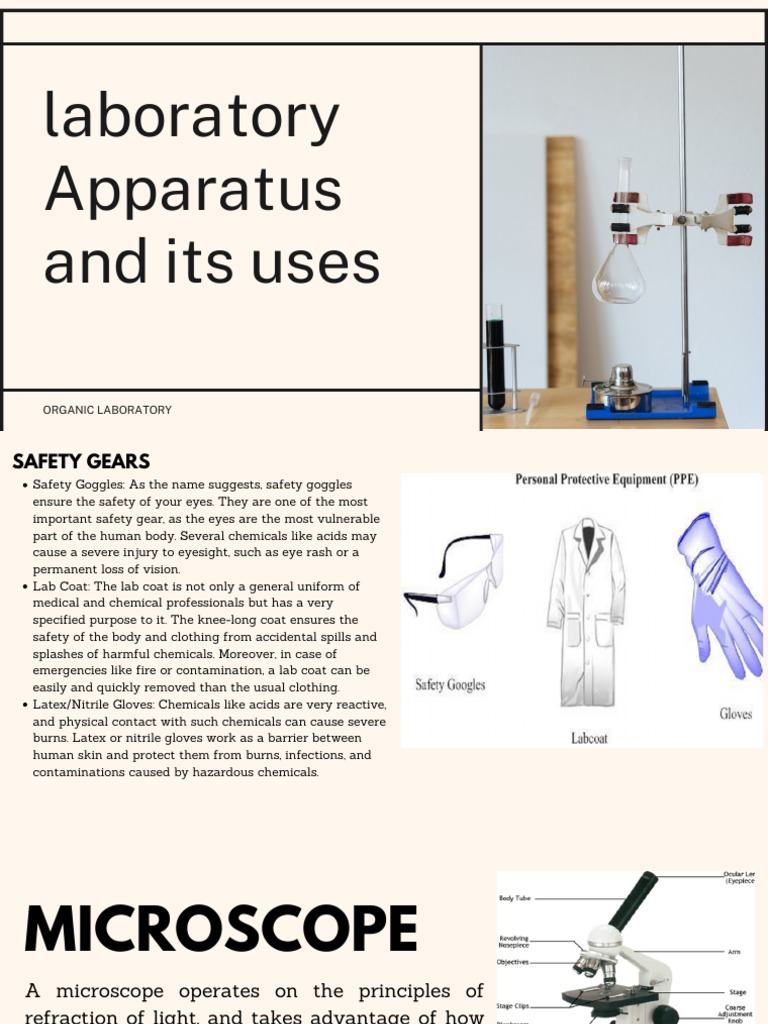 Laboratory Apparatus and Its Uses | PDF | Personal Protective Equipment ...