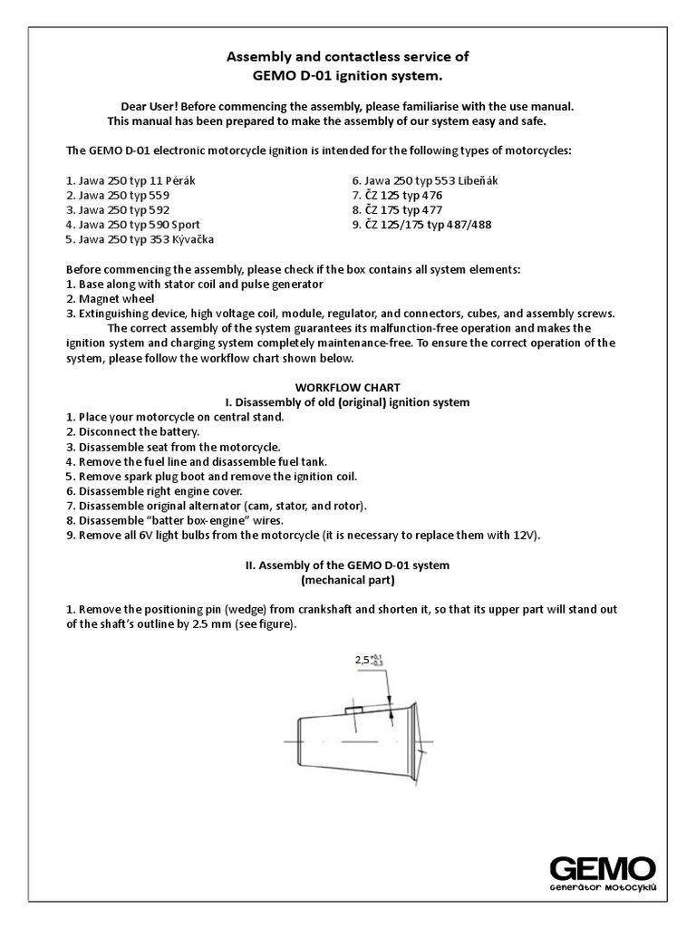 Assembly Gemo d01 en | PDF | Ignition System | Electric Generator