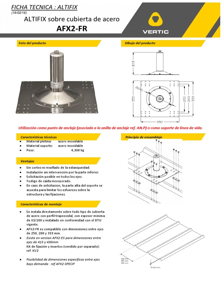 Afx2-Fr: ALTIFIX Sobre Cubierta de Acero | PDF | Tecnología