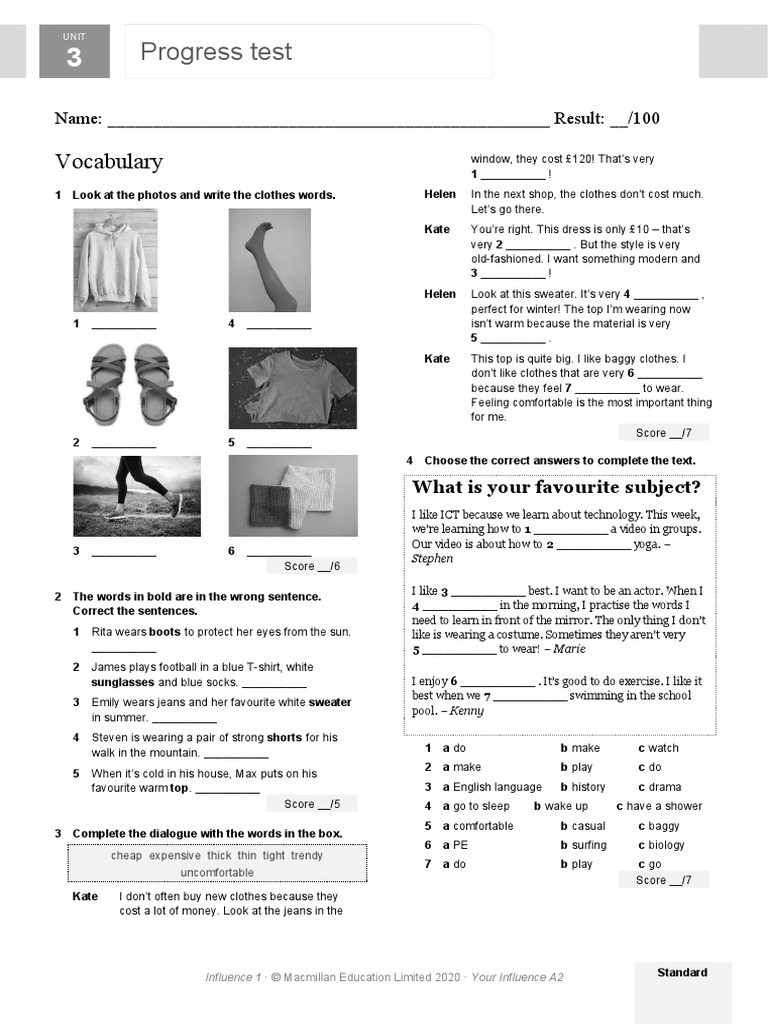 L1 A2 U3 Test Standard | PDF