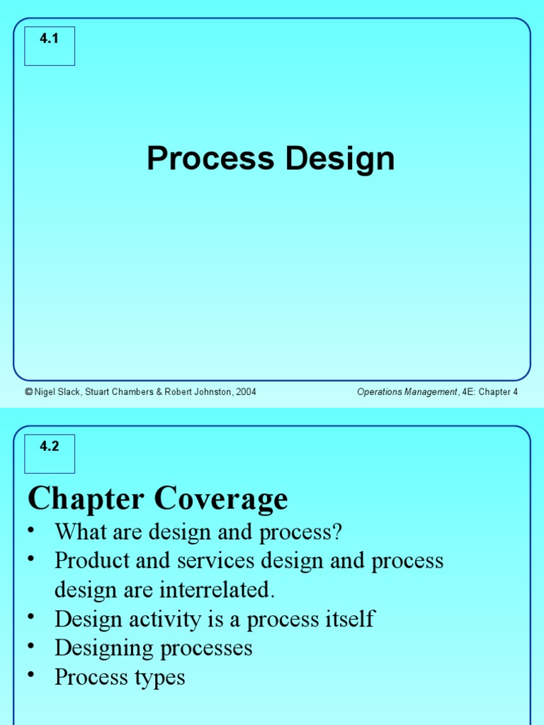 Process Design: © Nigel Slack, Stuart Chambers & Robert Johnston, 2004 ...