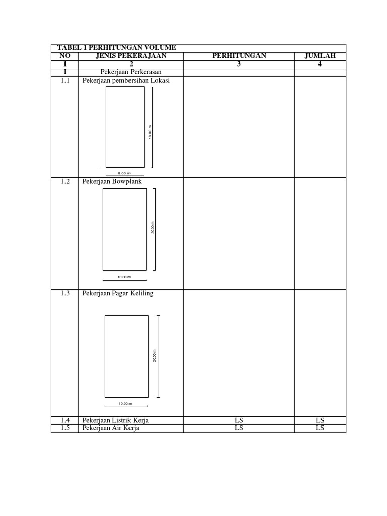 Perhitungan Volume Pekerjaan Rumah | PDF