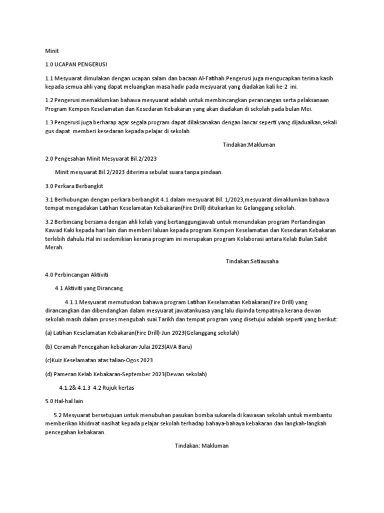 Minit&kertas cadangan | PDF