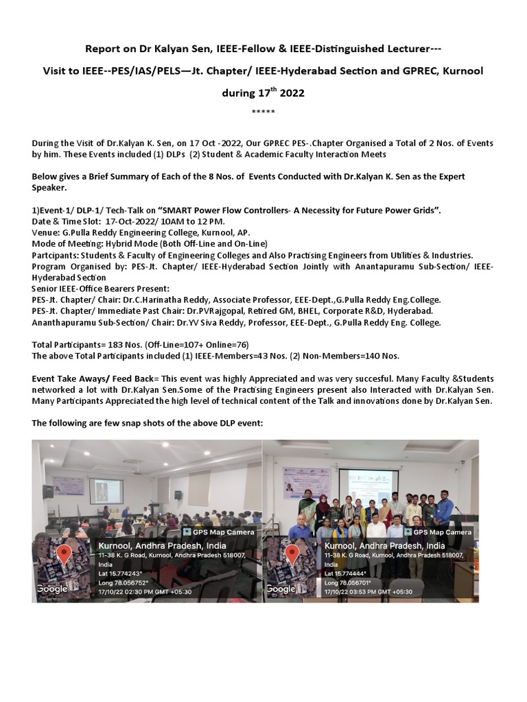 GPREC - Kalyan Sen Sir Report Oct 2022 | PDF