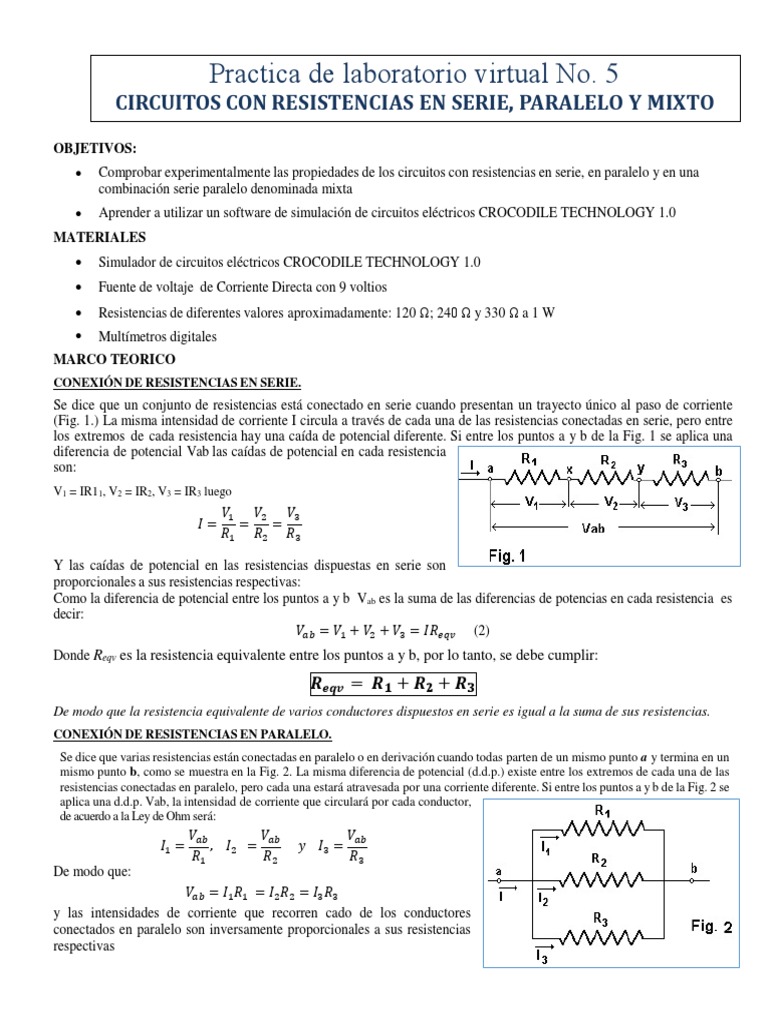 Circuitos en Serie Paralelo y Mixtos | PDF | voltaje | Corriente eléctrica