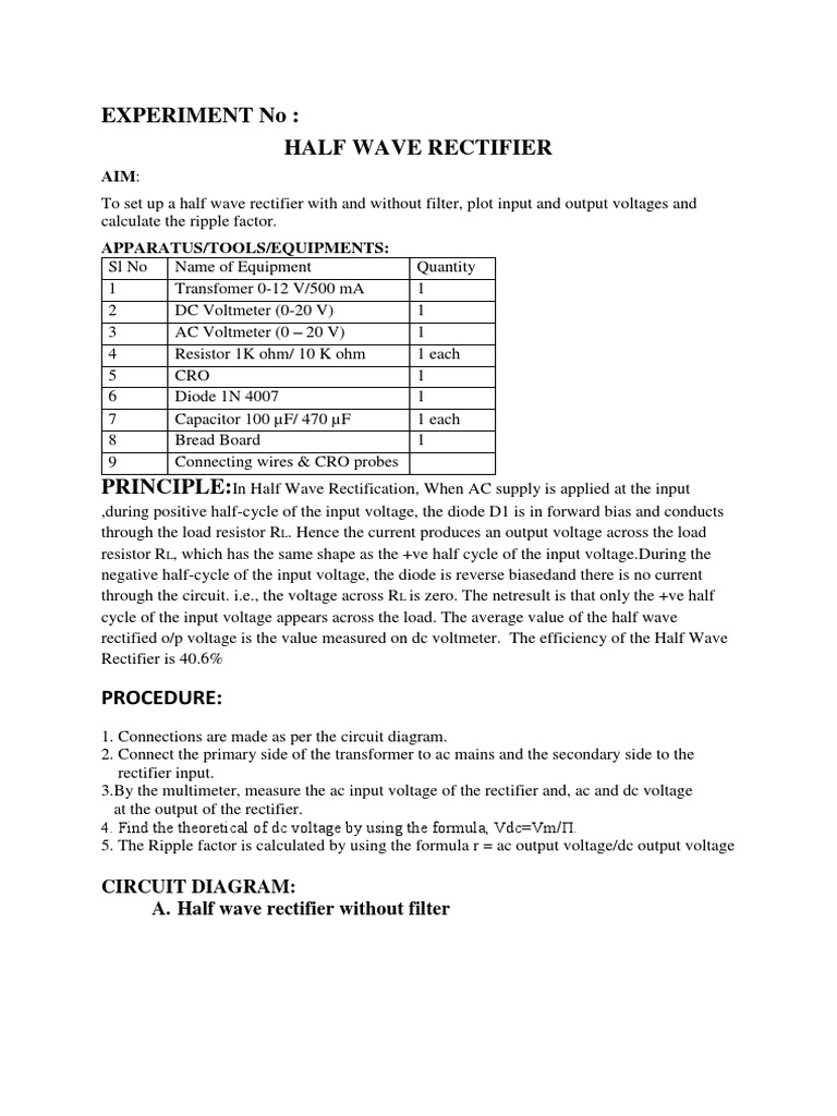 9.half Wave Rectifier | Download Free PDF | Rectifier | Voltage