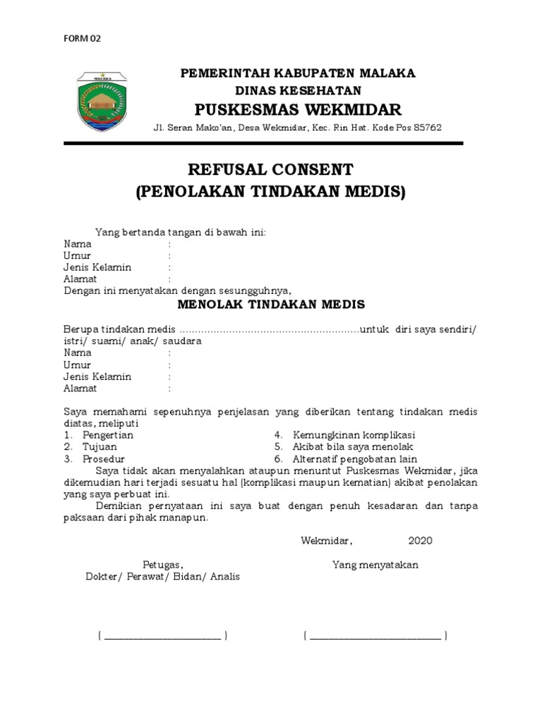 Form Refusal Consent | PDF