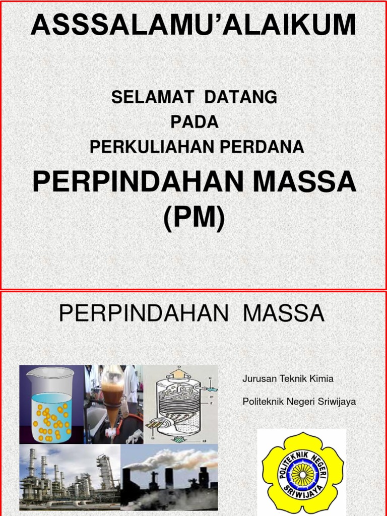 Pertemuan Ke-01 DASAR PERPINDAHAN MASSA | PDF