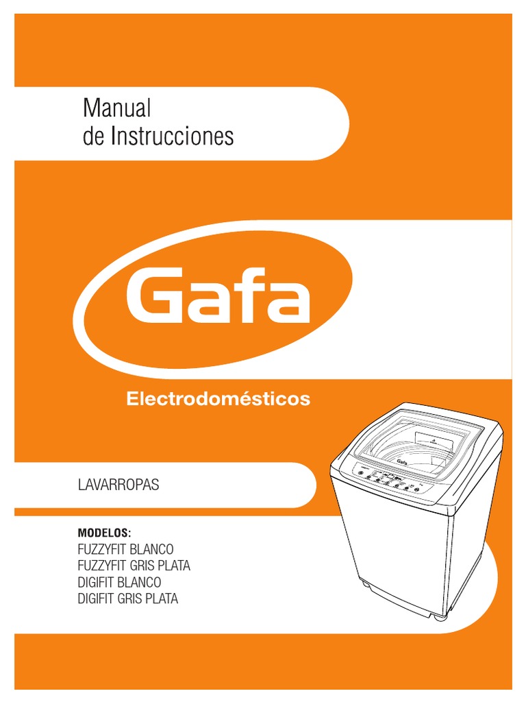 Manual Lavarropas Gafa Fuzzy Fit 7kg | PDF | Enchufes y tomas de ...