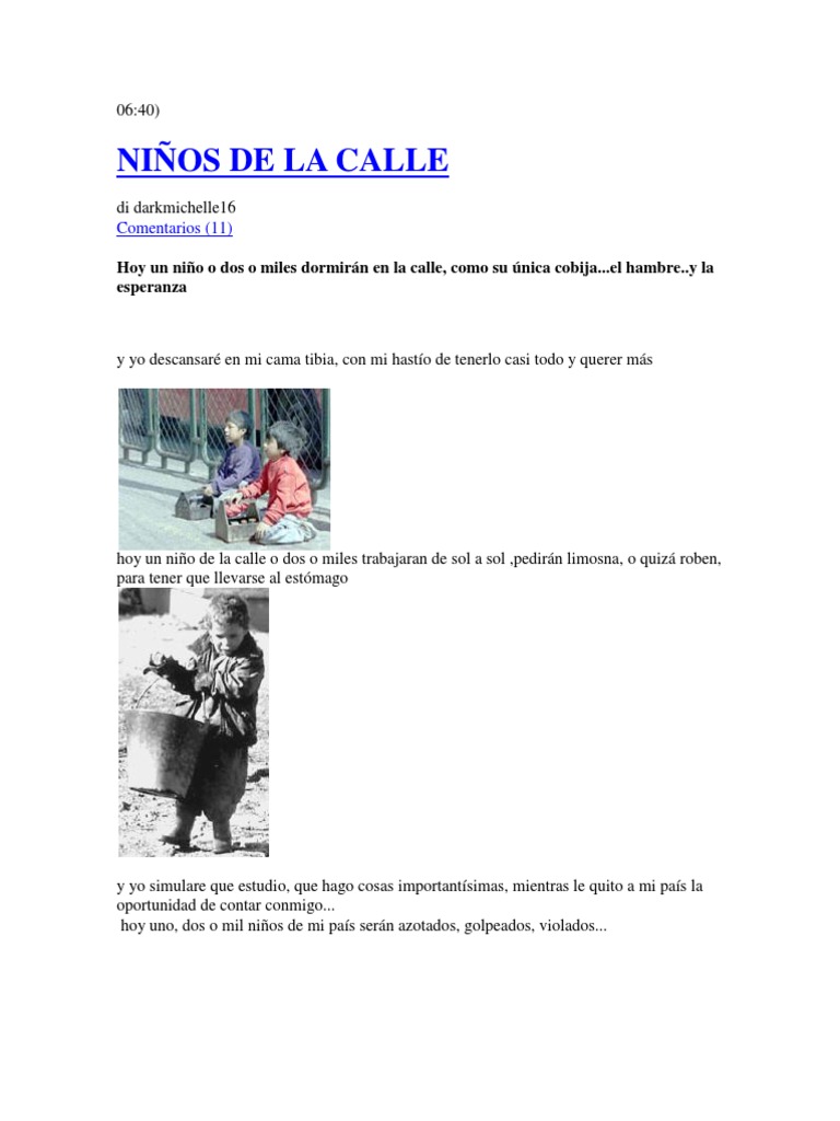 NIÑOS DE LA CALLE | PDF