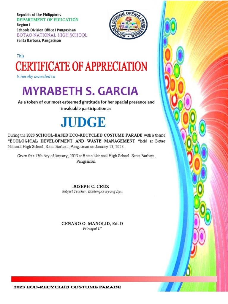 Working Commitee Certificates | PDF