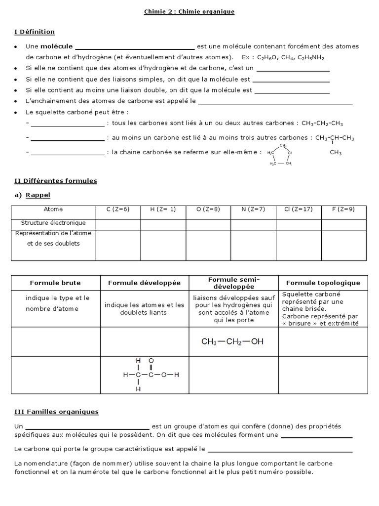 BTS Chimie 2 Chimie Organique | PDF | Alcène | Alcane