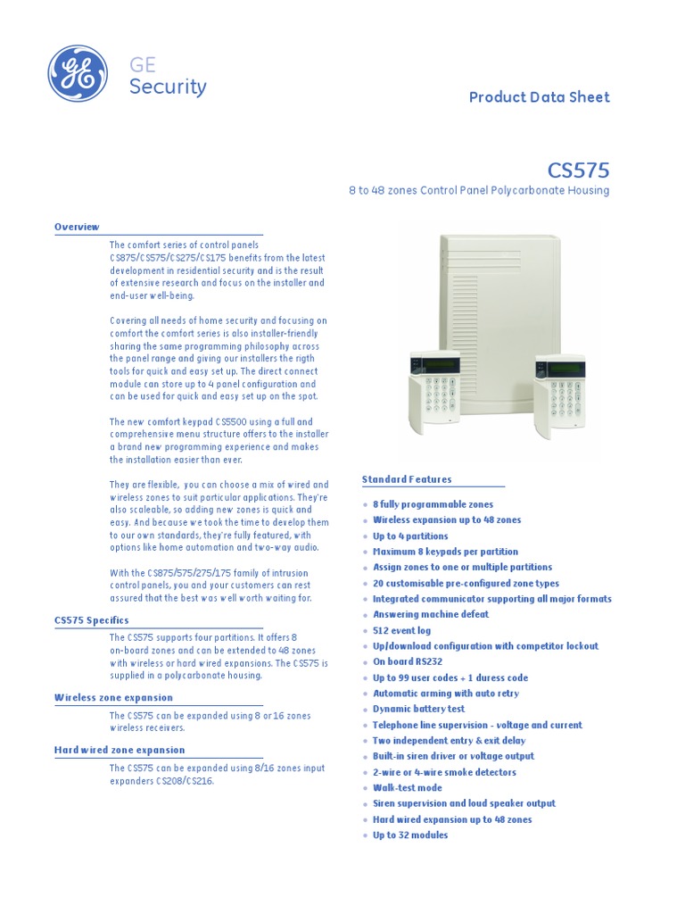 Security Panel Datasheet | PDF | Information And Communications ...