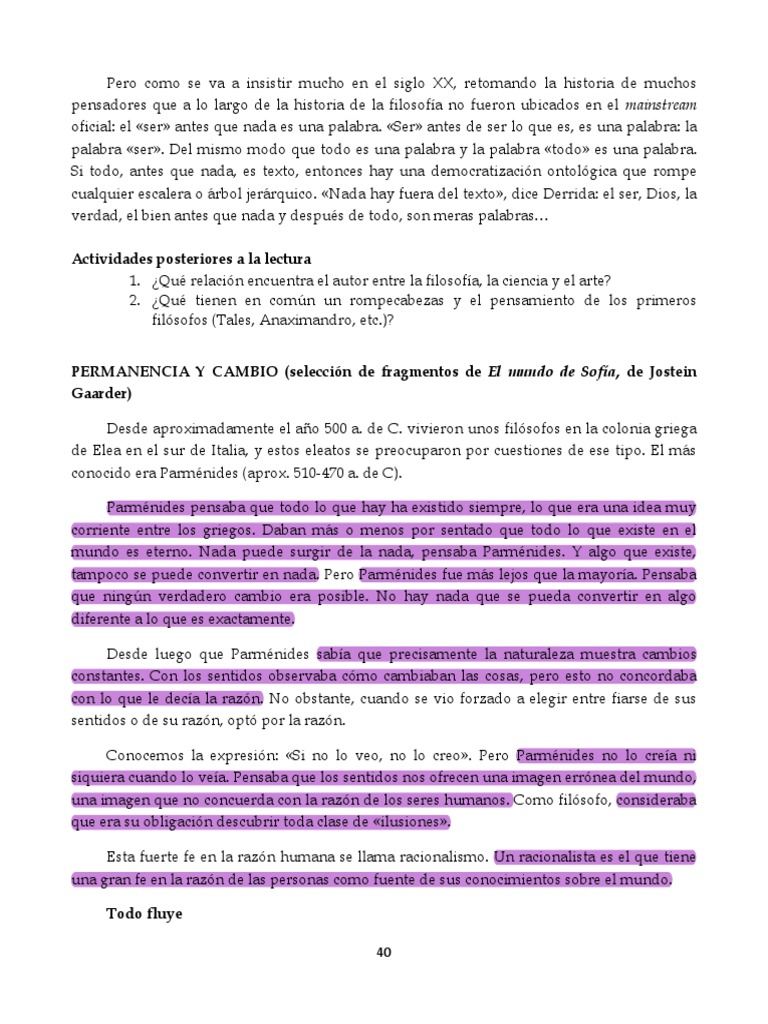Actividades Posteriores A La Lectura | PDF | Razón | Verdad