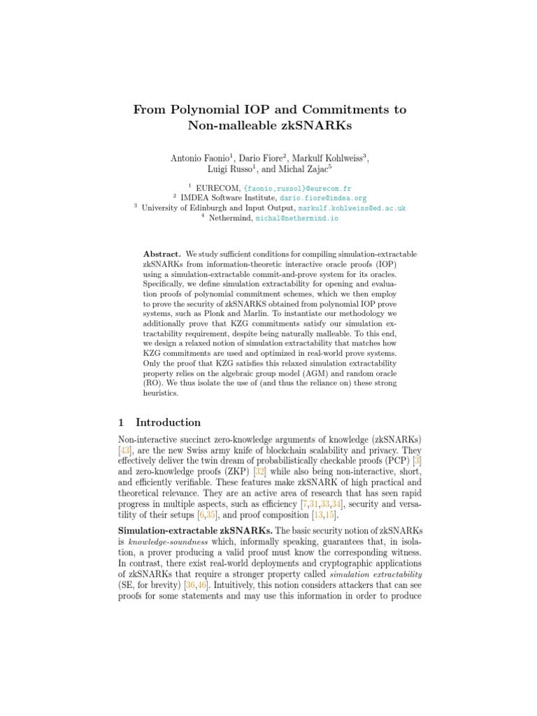 HyperNova: Recursive Arguments For Customizable Constraint Systems | PDF | Polynomial | Applied ...