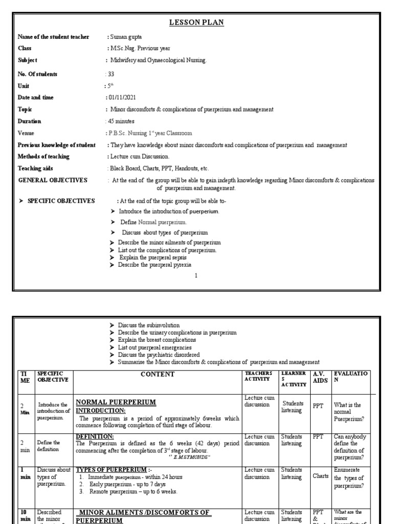 2 lession plan minor | PDF