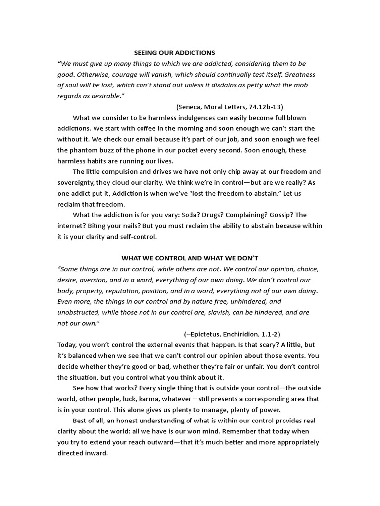 Mastering Control: Overcoming Addictions | PDF