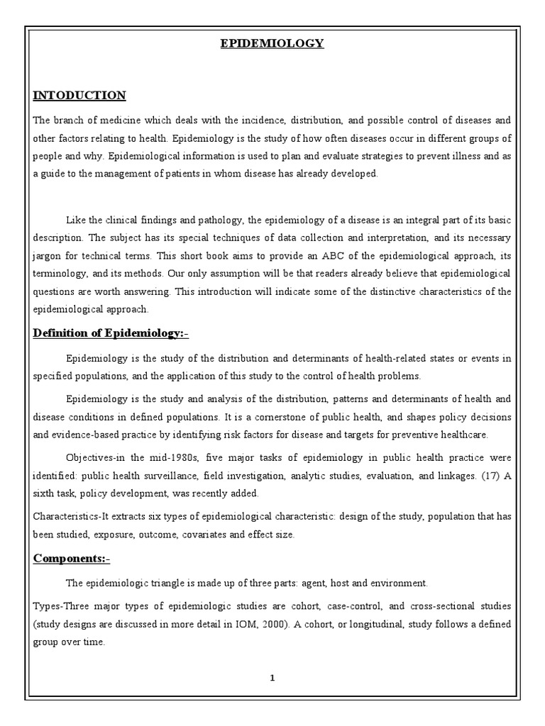 Epidemiology. Final22 | PDF | Epidemiology | Infection