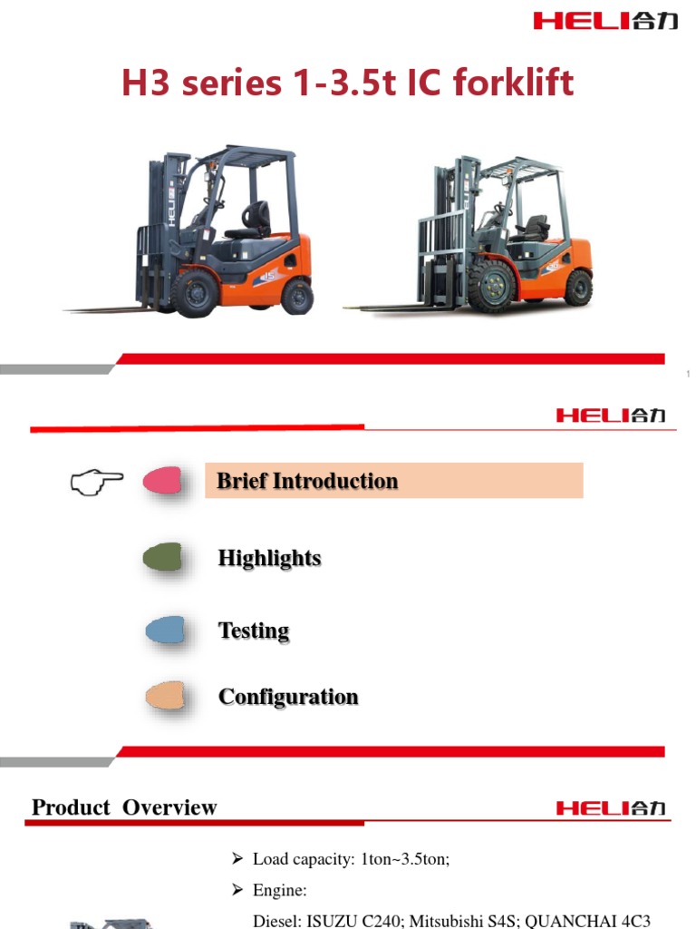 H3-Series 1-3.5t IC Forklift B.3 | PDF | Truck | Diesel Engine