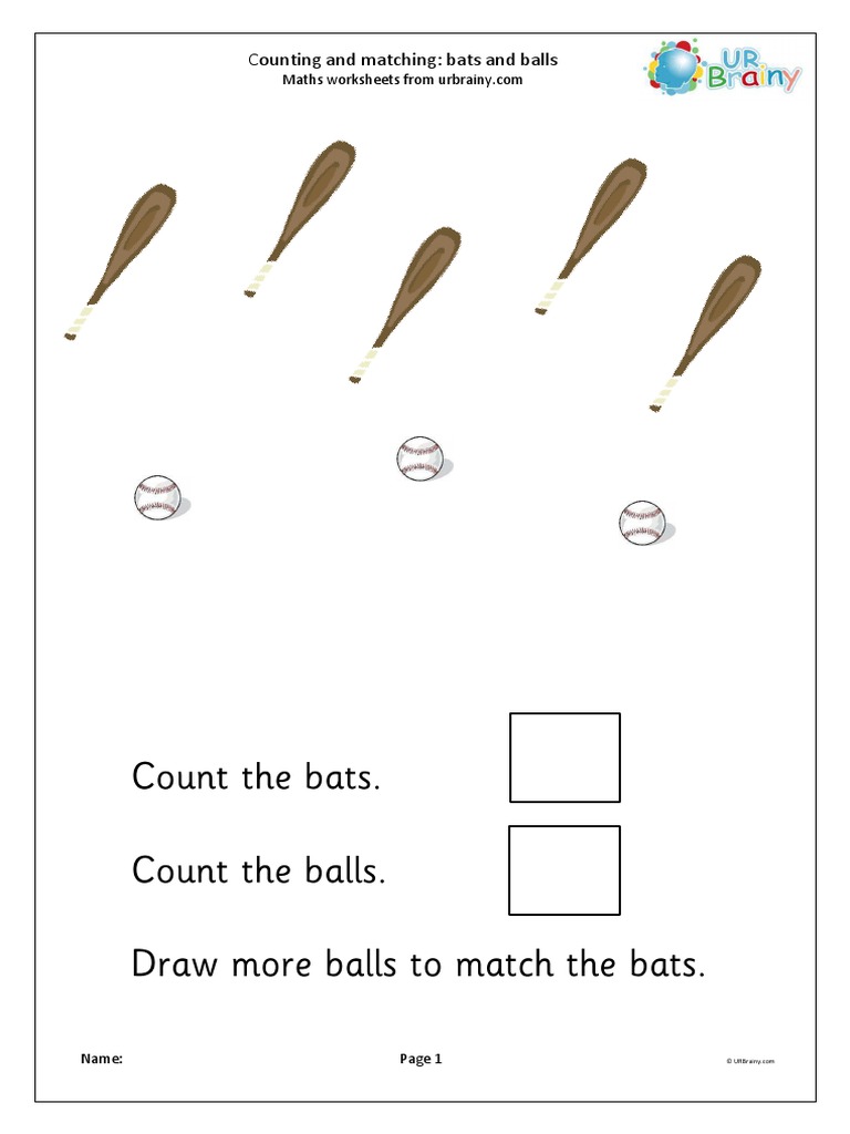 Counting and Matching: Bats and Balls | PDF